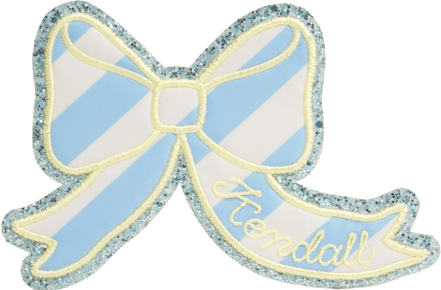 Periwinkle Stripe Bow Patch