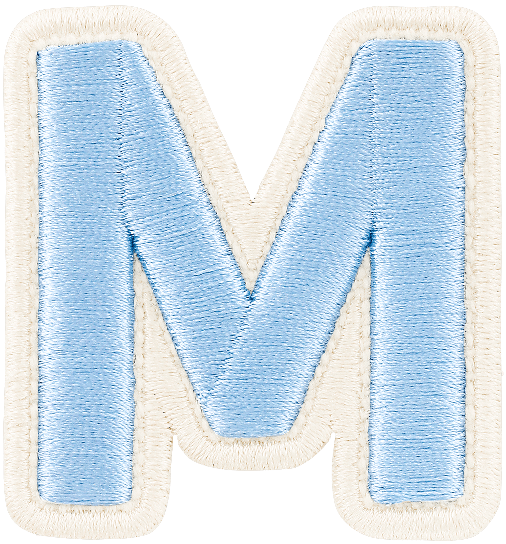 Periwinkle Rolled Embroidery Letter Patch