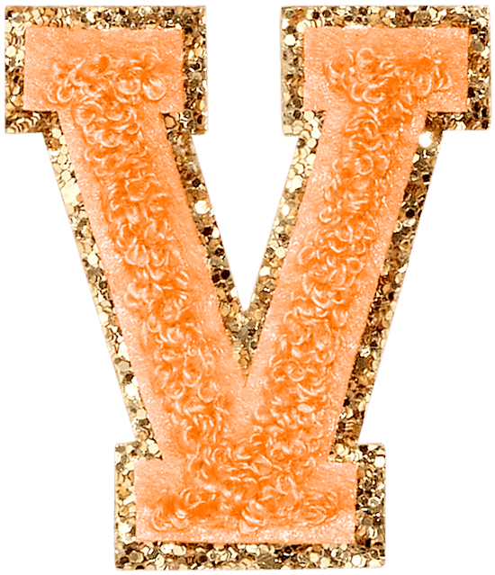 Peach Glitter Varsity Letter Patches | Stoney Clover Lane Patches
