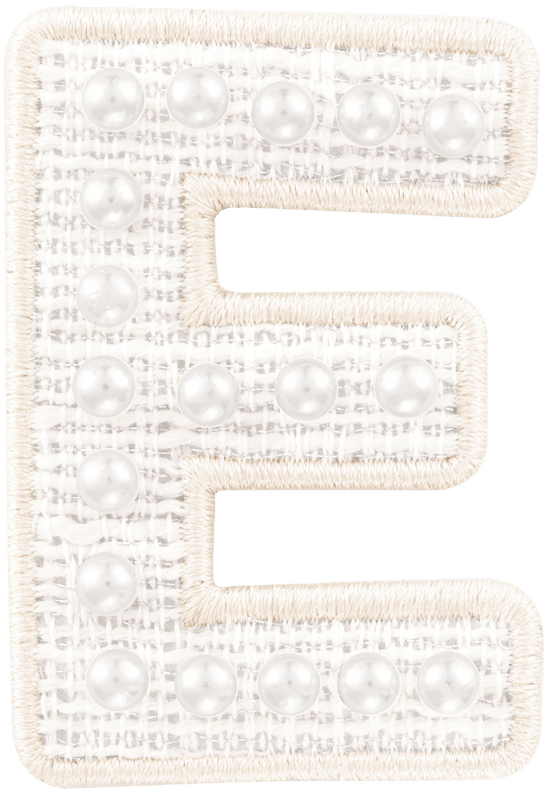 White Pearl Letter Patch | Embroidered Sticker Patches - Stoney Clover Lane