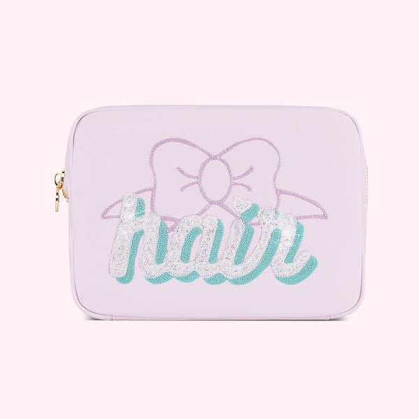 Hand Embroidered Hair Large Pouch | Customizable Large Pouch - Stoney ...