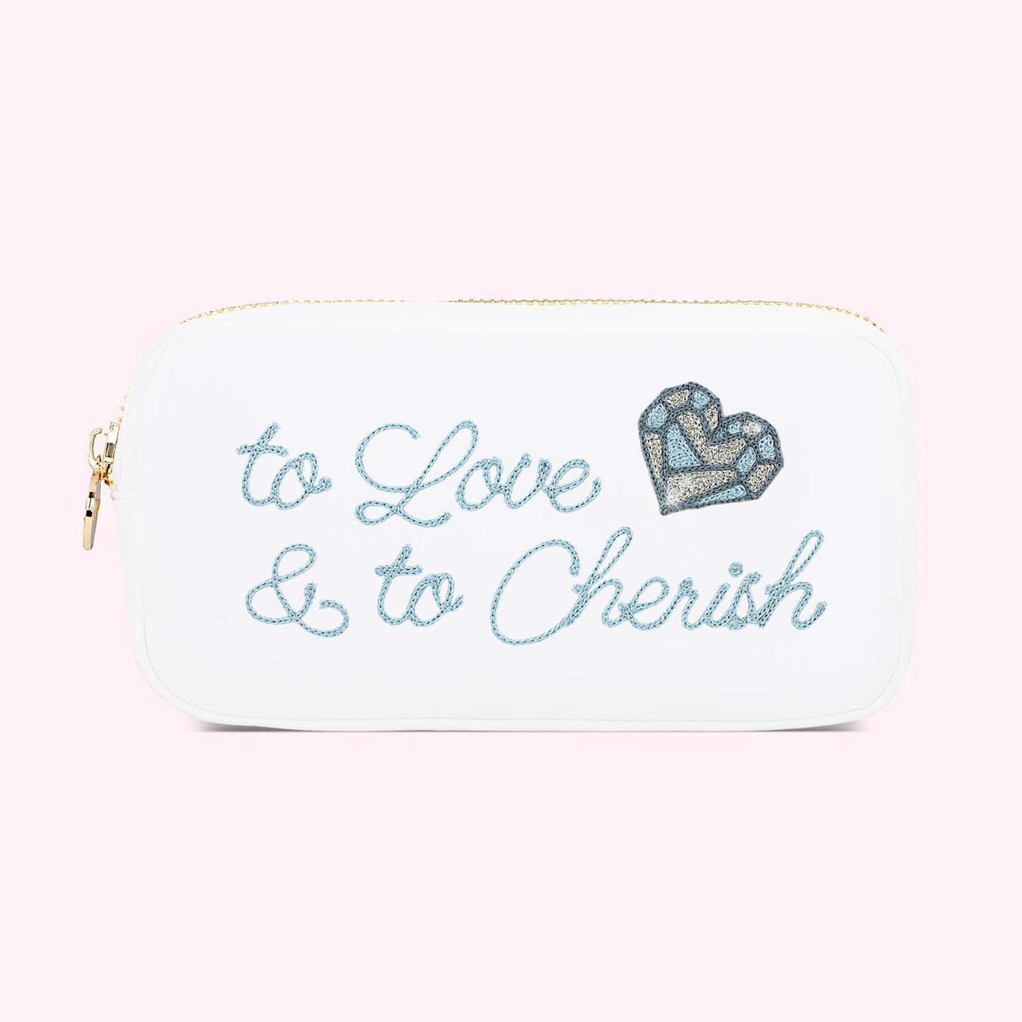 Hand Embroidered To Love & To Cherish Small Pouch - Customizable ...