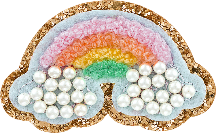 Glitter Pearl Rainbow Embroidered Sticker Patch | Stoney Clover Lane