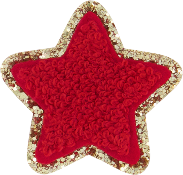 Ruby Glitter Varsity Star Patch