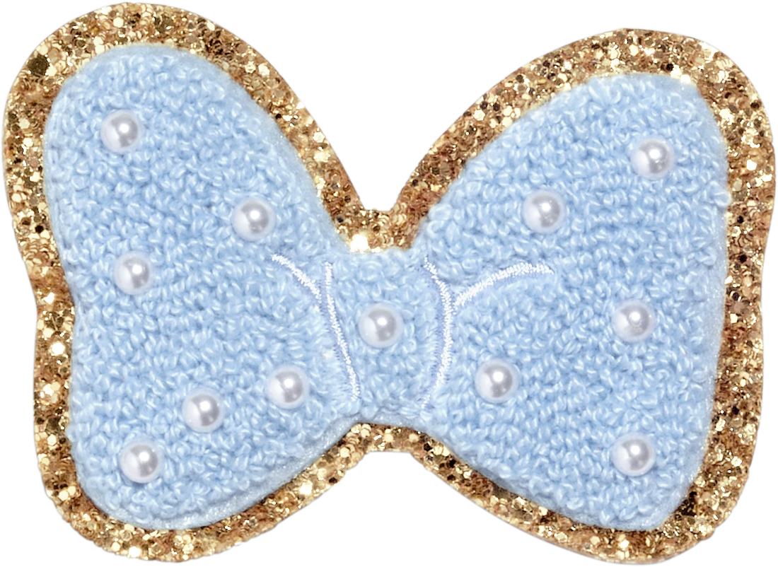 Periwinkle Disney Minnie Mouse Pearl Bow Patch