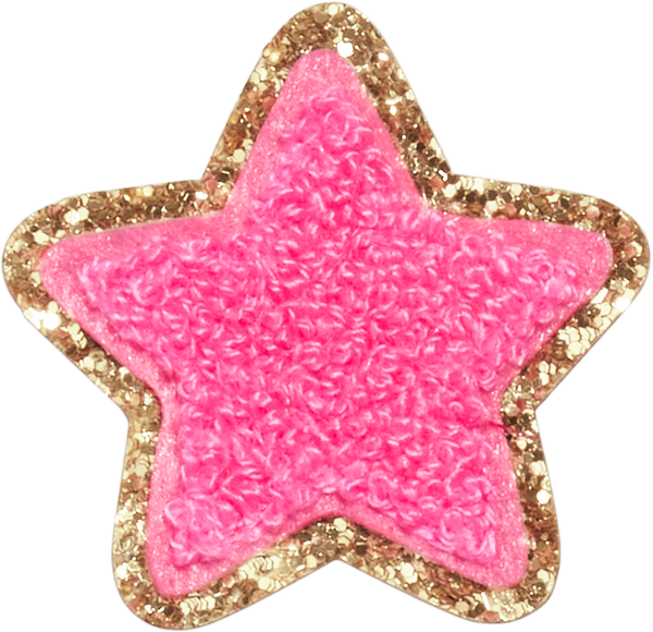 Bubblegum Glitter Varsity Star Patch