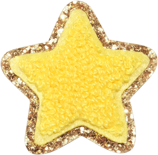 Lemon Glitter Varsity Star Patch