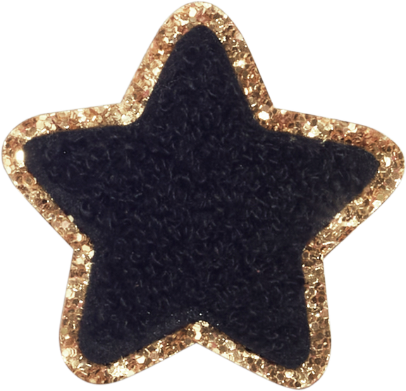 Noir Glitter Varsity Star Patch