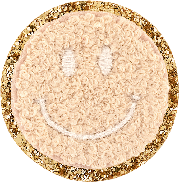 Glitter Smiley Face Patch | Embroidered Patch - Stoney Clover Lane